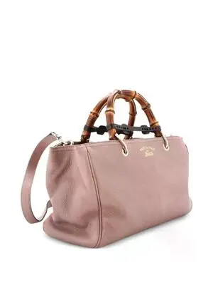 Gucci Bamboo Shopper Leather Medium Tote Bag - Pink