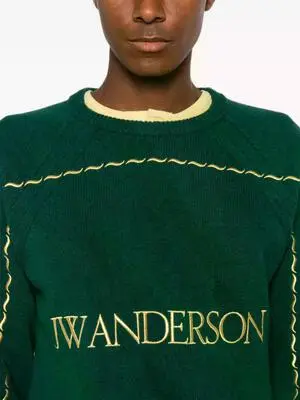 JW Anderson Logo-embroidered Wavy-stitch Sweater