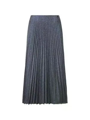 GENNY Pleated Metallic-effect Midi Skirt - Blue
