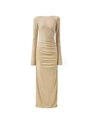 DANAME Ruched-detail Open-back Maxi Dress