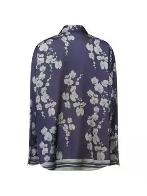 GENNY Floral-print Silk-satin Shirt