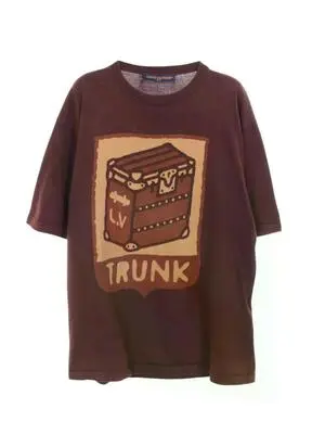 LOUIS VUITTON 2010s Intarsia-knit T-shirt - Brown