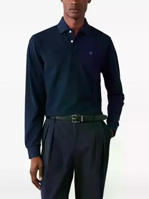 HACKETT LONDON Logo-embroidered Long-sleeve Polo Shirt