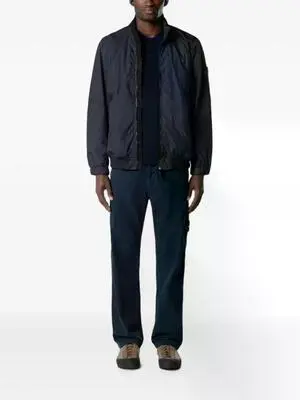 Stone Island 4100111 Crinkle Reps Ny Stand-collar Jacket With Wind Resistance And Anti-drop - Blue