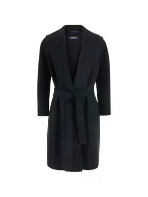 Max Mara Shawl-lapel Belted Coat - Black