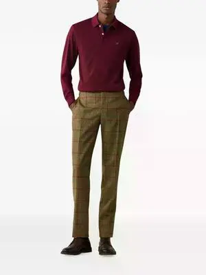 HACKETT LONDON Logo-embroidered Long-sleeve Polo Shirt