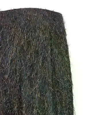 Peserico Metallic Yarn Frayed Midi Skirt - Grey
