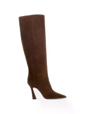 STUART WEITZMAN Pointed-toe Suede Knee-high Boots - Brown