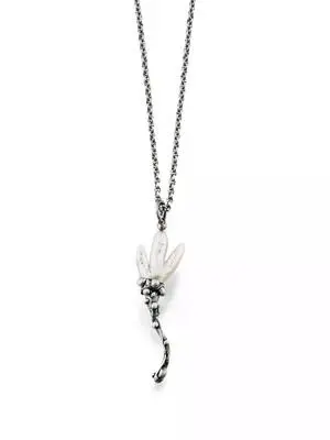 POISONED HEARTS Mother-of-pearl Pendant Necklace - Silver