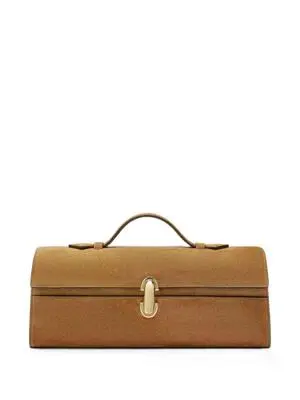 Savette Symmetry Slim Suede Clutch Bag - Brown