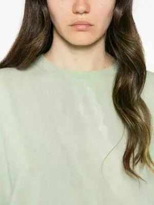 TWINSET Crew Neck Long Sleeve Sweatshirt With Ribbed Trim