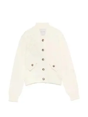 ERMANNO FIRENZE Crochet Patch Button-up Cardigan