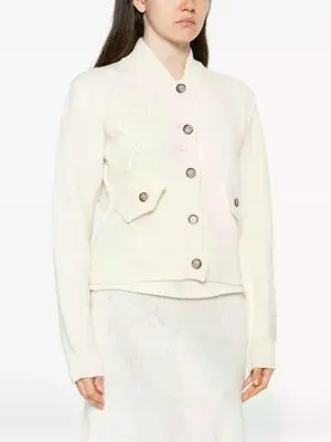 ERMANNO FIRENZE Crochet Patch Button-up Cardigan