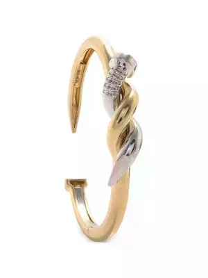 DAVID WEBB David Webb Twisted Nail Two-Tone Cuff Bracelet