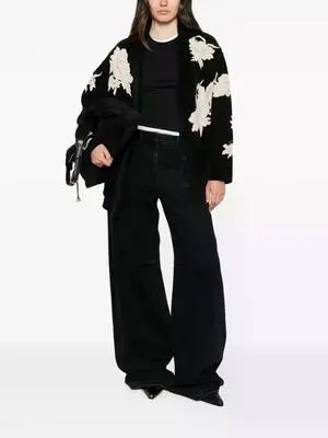 FORTE_FORTE Floral-embroidered Cardigan-style Jacket