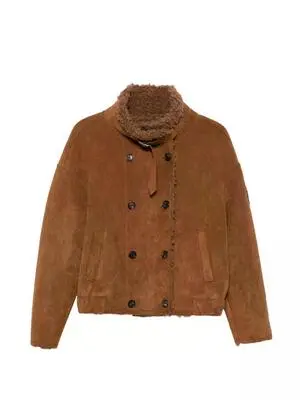 ERMANNO FIRENZE Double-breasted Coat With Logo Patch