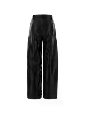 MMC STUDIO Legno Leather Wide Leg Trousers