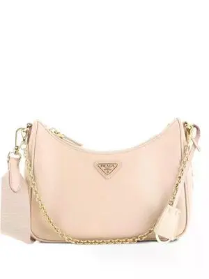 Prada Re-edition 2005 Saffiano Leather Shoulder Bag - Neutrals