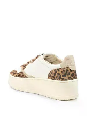AUTRY Medalist Leopard-print Leather Sneakers