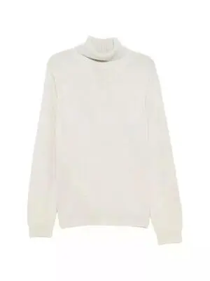 ROBERTO COLLINA Roll-neck Wool Sweater - Neutrals