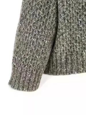 Peserico Sequin-embellished Hooded Cardigan