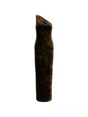 Ralph Lauren Floral-print One-shoulder Maxi Dress - Brown