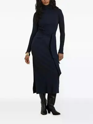 Ralph Lauren Tie-front Turtleneck Midi Dress