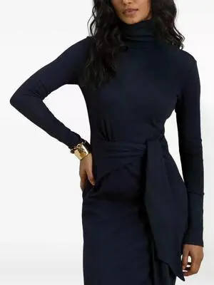 Ralph Lauren Tie-front Turtleneck Midi Dress