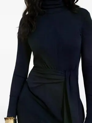 Ralph Lauren Tie-front Turtleneck Midi Dress