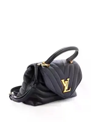 LOUIS VUITTON New Wave Hold Me Top Handle Bag Quilted Leather Satchel - Black