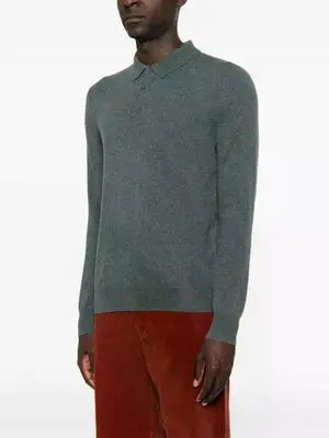 Eric Bompard Long-sleeve Button-placket Polo Shirt