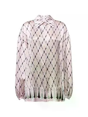 GENNY Rope-print Silk Shirt - Pink