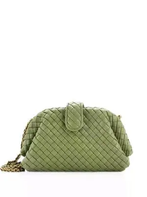 Bottega Veneta Lauren 1980 With Chain Intrecciato Nappa Medium Clutch Bag - Green