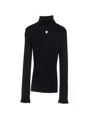 Elisabetta Franchi Logo-plaque Roll-neck Sweater - Blue