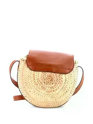 Chloé Marcie Raffia And Leather Small Crossbody Bag - Brown