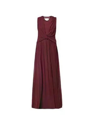 GENNY Maxi Twist-detail Cape Dress - Red