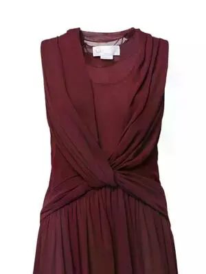 GENNY Maxi Twist-detail Cape Dress