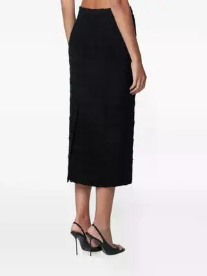 Alessandra Rich Bouclé Check Skirt - Black