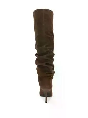 LE SILLA Bella Ruched-shaft Pointed-toe Stiletto Boots - Brown