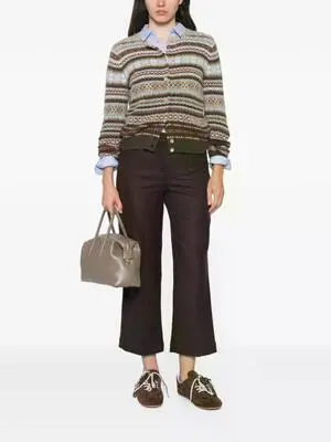 MAISON123 Melina Pinstripe-pattern Cropped Trousers