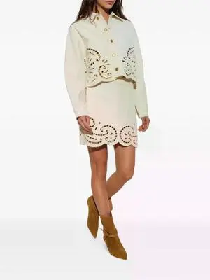 Ulla Johnson Bobbi Cut-out Denim Jacket - Neutrals