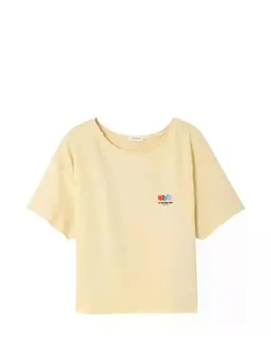 American Vintage Atubay Raw-cut Graphic-print T-shirt - Neutrals