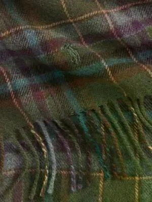 Polo Ralph Lauren Tartan Fringe Wool Scarf - Green