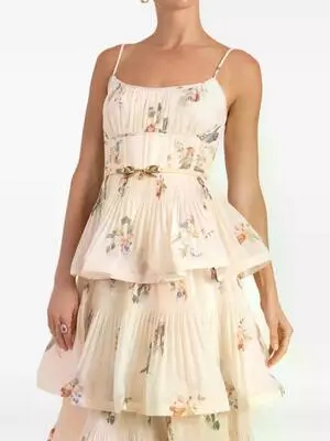 Zimmermann Pleated Tiered Midi Dress