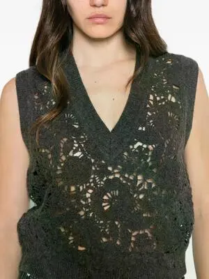 ERMANNO FIRENZE Floral-lace Gilet