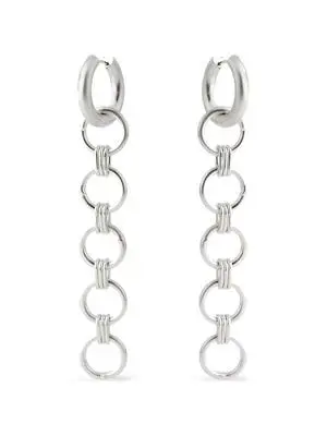 POISONED HEARTS Chain-link Drop Earrings - Silver