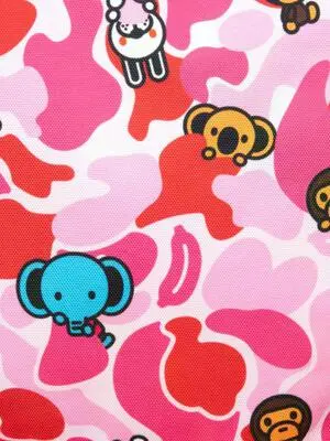 A BATHING APE Large Baby Milo Camo Backpack - Pink