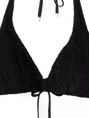 Emporio Armani Smocked Halterneck Bikini - Black