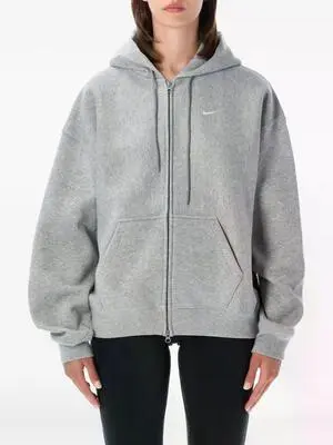 Nike Studio Logo-embroidered Zip-up Hoodie - Grey