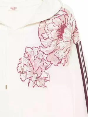 Liu Jo Floral Intarsia Side-stripe Hoodie